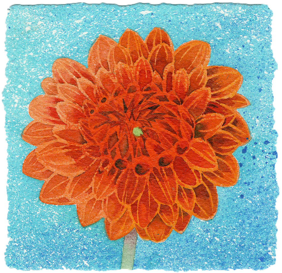 Burnt Orange Dahlia | Angie Lewin